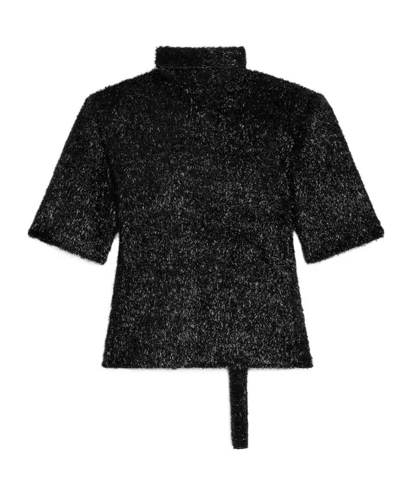 Celine Lurex Top With Embellished Neckline