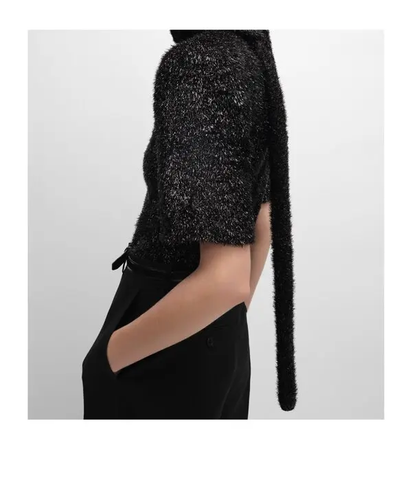 Celine Lurex Top With Embellished Neckline