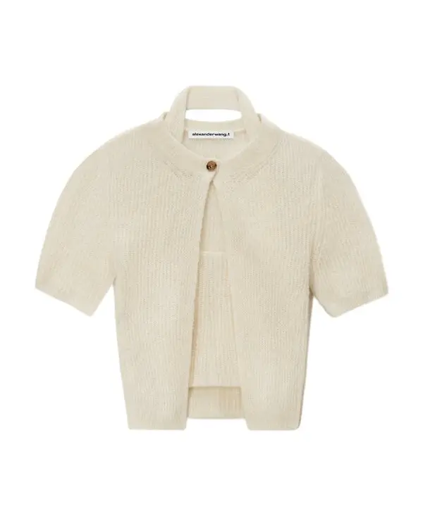 Alexander Wang Twinset Hybrid Halter Cardigan - Nude