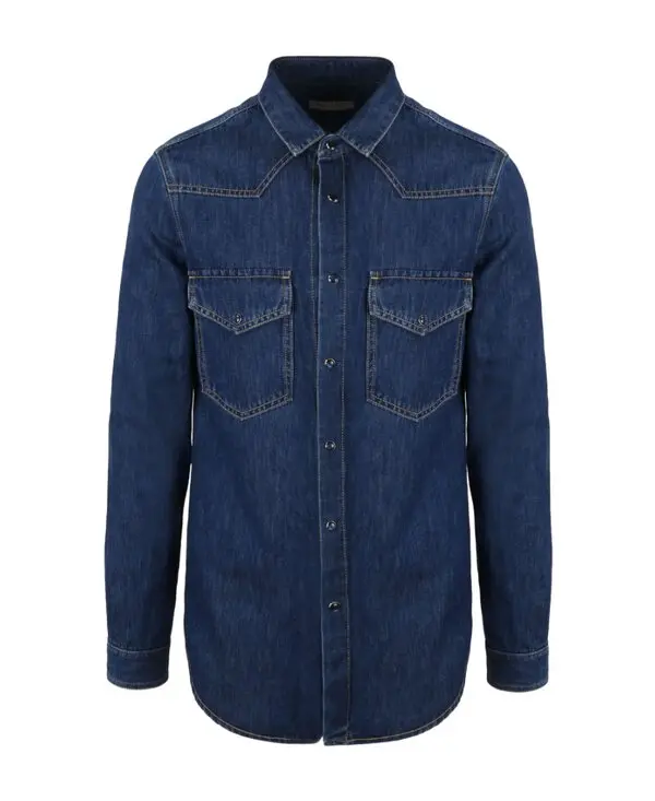 Valentino Garavani Buttoned Long-sleeved Denim Shirt