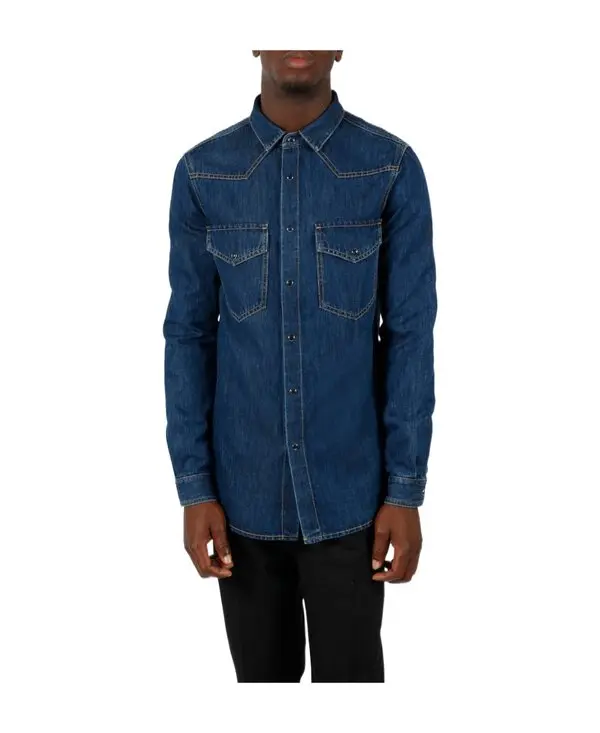 Valentino Garavani Buttoned Long-sleeved Denim Shirt