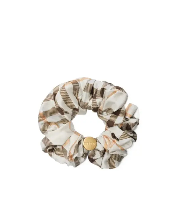 Burberry Check Elasticated Scrunchie - Pebble Beige