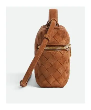 Bottega Veneta Intrecciato Suede Cosmetic Case - Amber