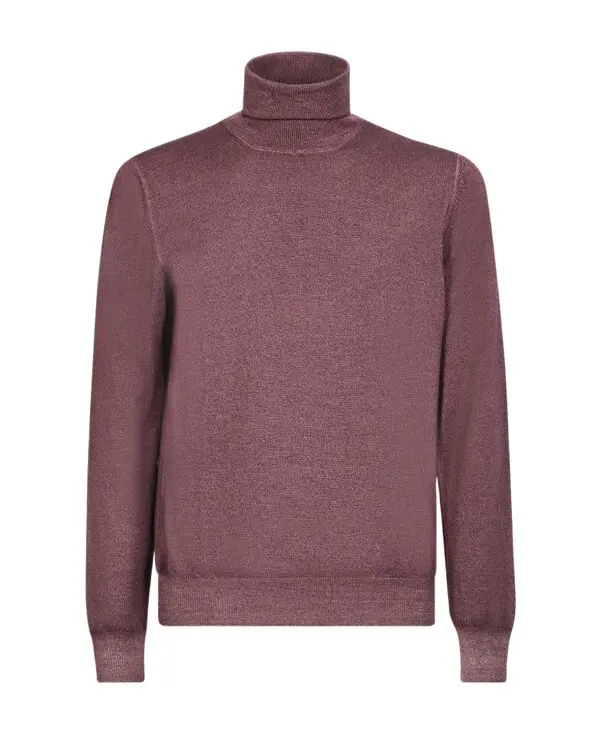 LARDINI High Neck Knitted Jumper - Red