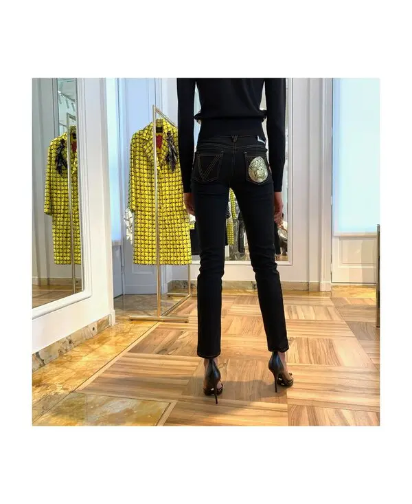 Versace Medusa Motif Skinny Jeans