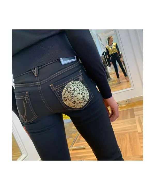 Versace Medusa Motif Skinny Jeans
