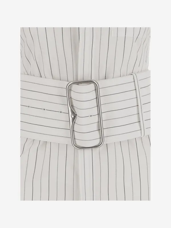 Burberry Striped Shirt With Wide Belt