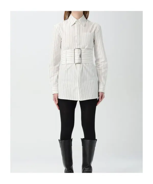 Burberry Striped Shirt With Wide Belt