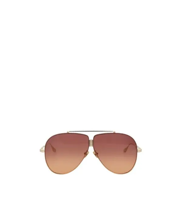 Valentino Garavani Gold Tone Pilot Sunglasses With Riveted Details - Pink