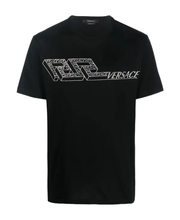 Versace Crystal Logo-embellished T-shirt