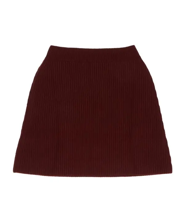 JIL SANDER Ribbed Knit Mini Skirt - Brown