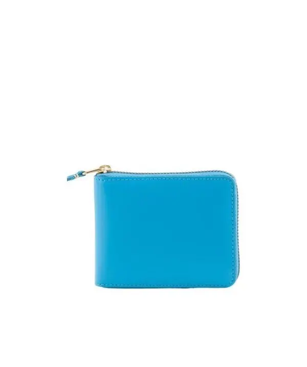 Comme Des Garçons Embossed Zip Around Wallet - Blue