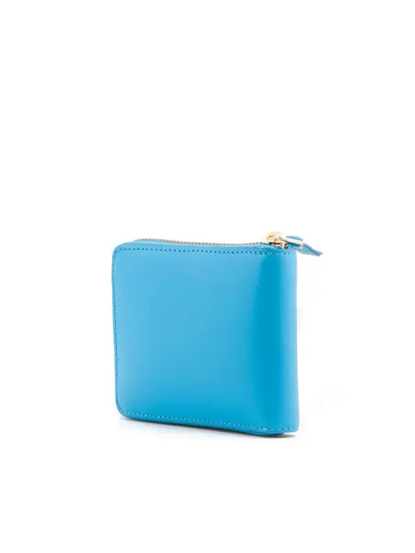 Comme Des Garçons Embossed Zip Around Wallet - Blue