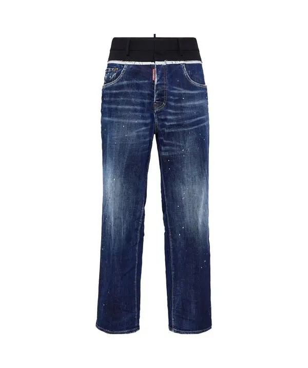 Dsquared2 Mid-rise Panelled Straight-leg Jeans