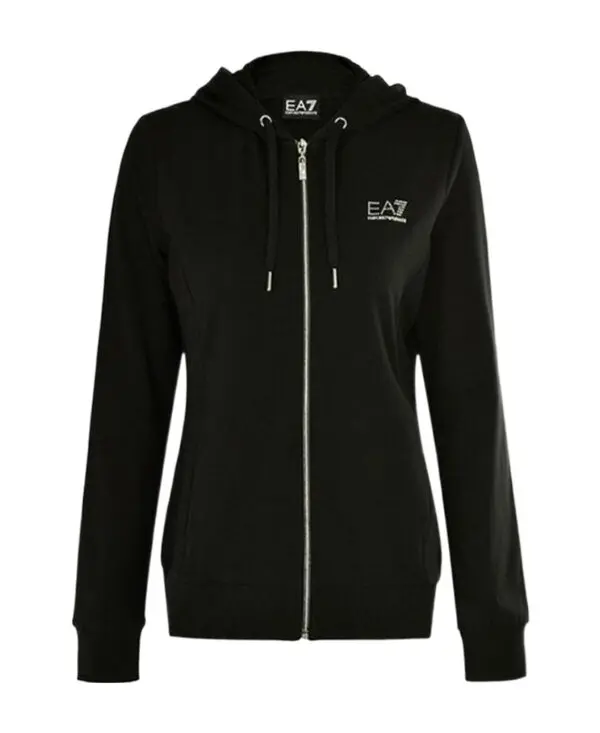EA7 Logo Hooded Zip-up Coat