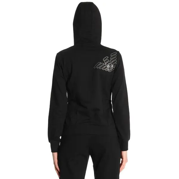 EA7 Logo Hooded Zip-up Coat