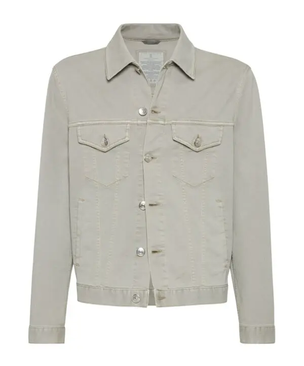 Brunello Cucinelli Long Sleeve Denim Trucker Jacket - C7018
