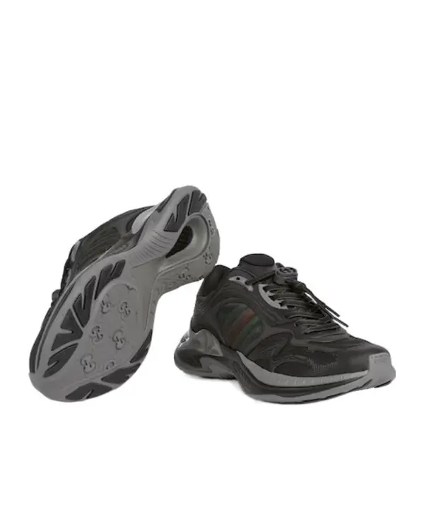Gucci 2.0 Sneakers With Padded Web Eva Rubber Sole - Black