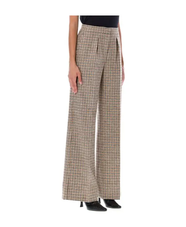 Palm Angels Plaid Wide-leg Trousers