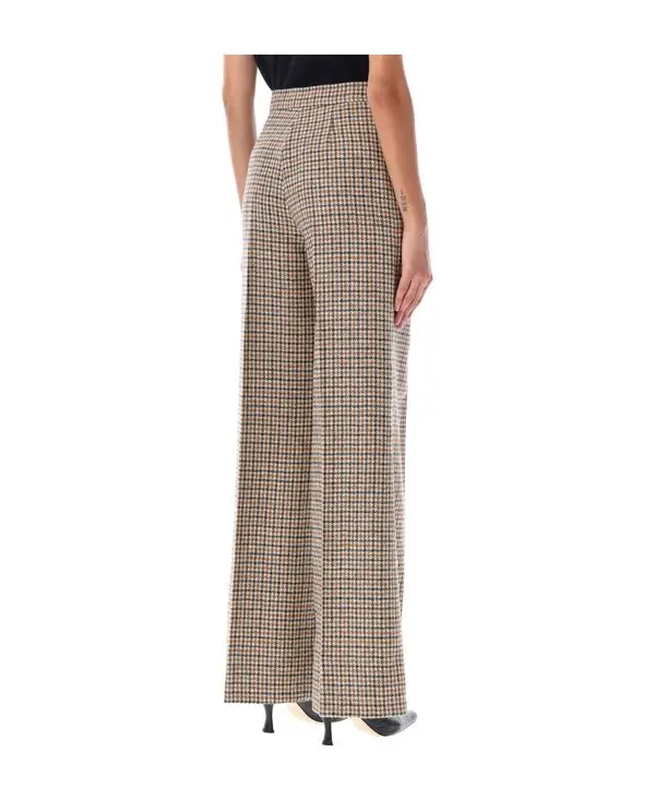 Palm Angels Plaid Wide-leg Trousers
