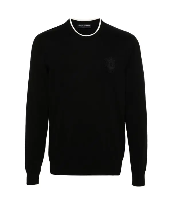Dolce & Gabbana Crewneck Jumper With Logo Patch