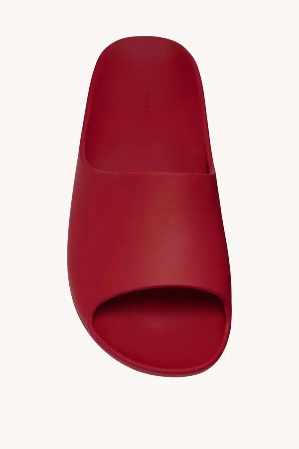 THE ROW Ama Open-toe Slides In Rubber - Red