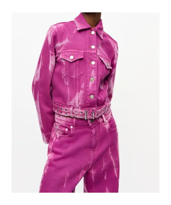 GANNI Overdyed Denim Jacket - Purple