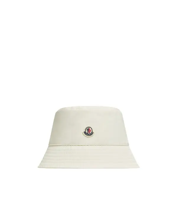Moncler Logo Patch Bucket Hat - White