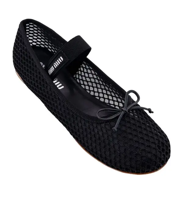 Miu Miu Mesh Round Toe Ballet Flats