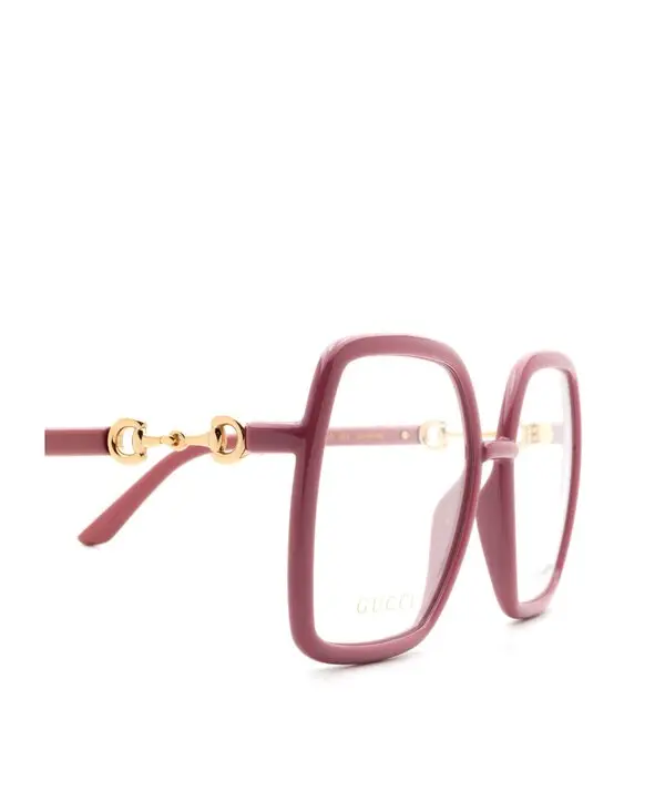 Gucci Square Frame Eyeglasses With Metal Detail