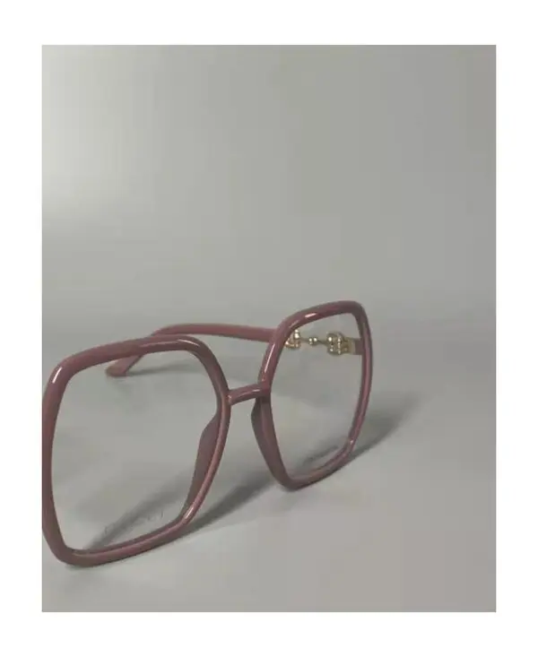 Gucci Square Frame Eyeglasses With Metal Detail