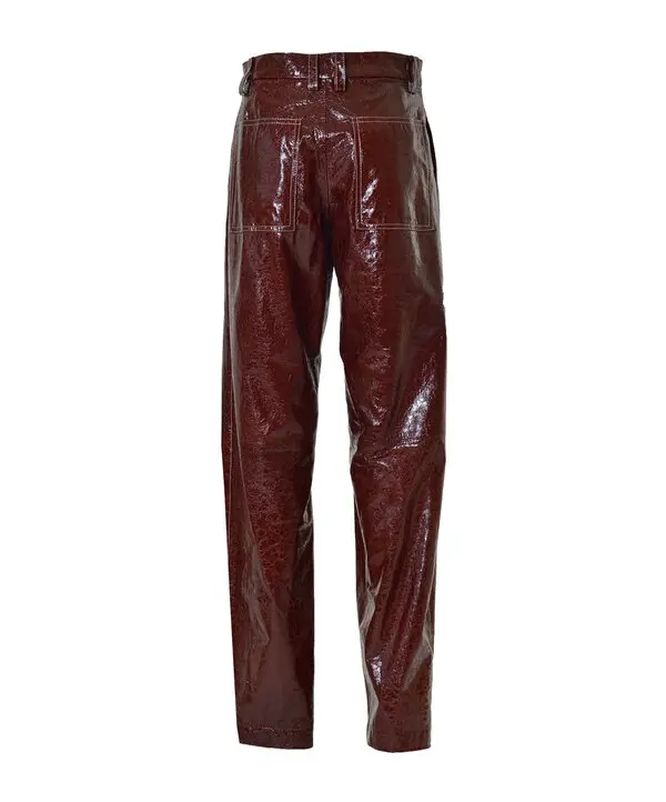 Missoni Coated Effect Trousers With Contrast Stitching - Brown