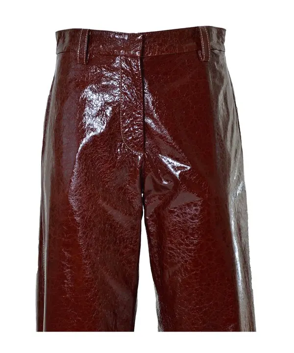 Missoni Coated Effect Trousers With Contrast Stitching - Brown