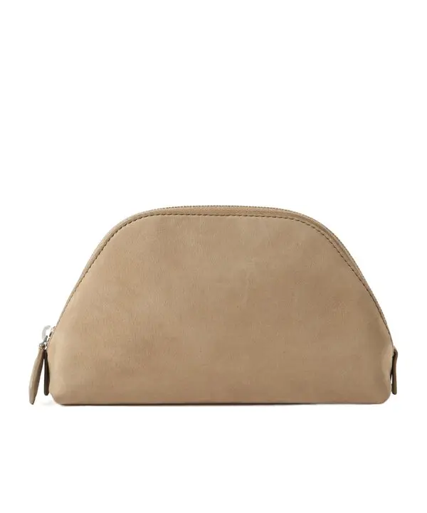 THE ROW Devon Mini Clutch In Suede - Sand-colored