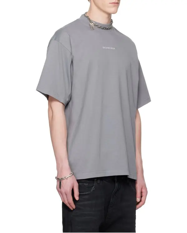 Balenciaga Reflective Logo T-shirt - Gray