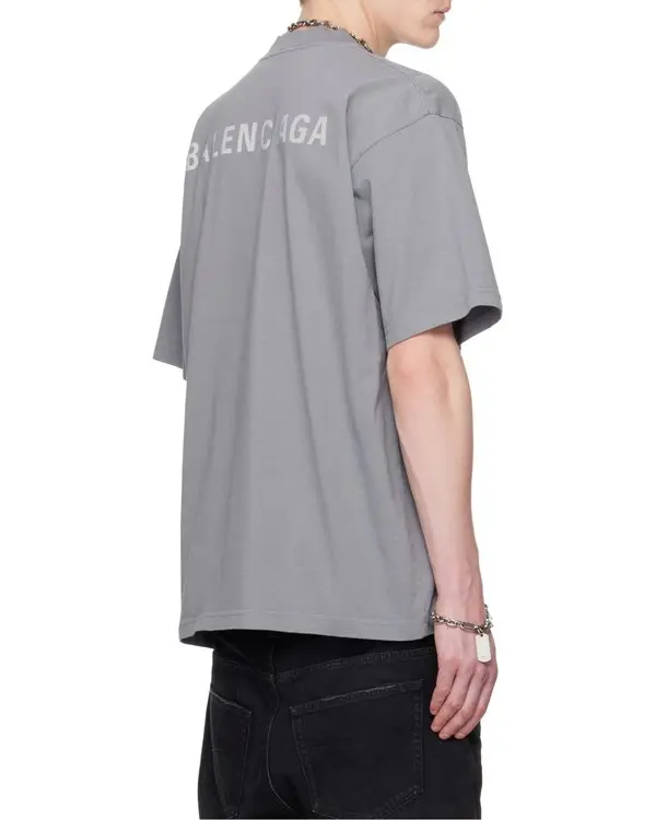 Balenciaga Reflective Logo T-shirt - Gray