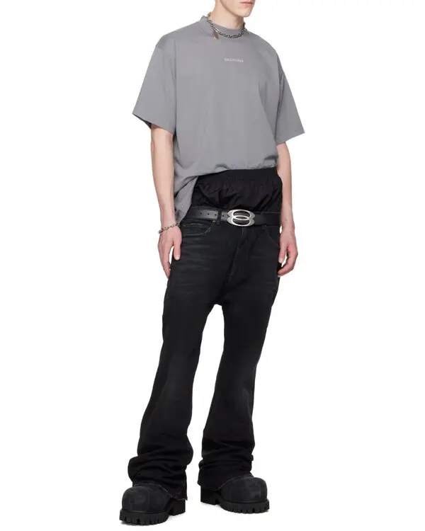 Balenciaga Reflective Logo T-shirt - Gray