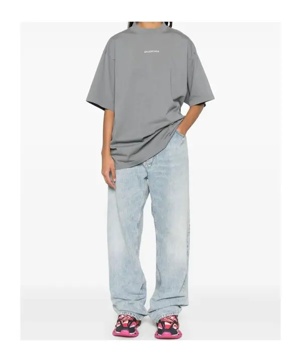 Balenciaga Reflective Logo T-shirt - Gray