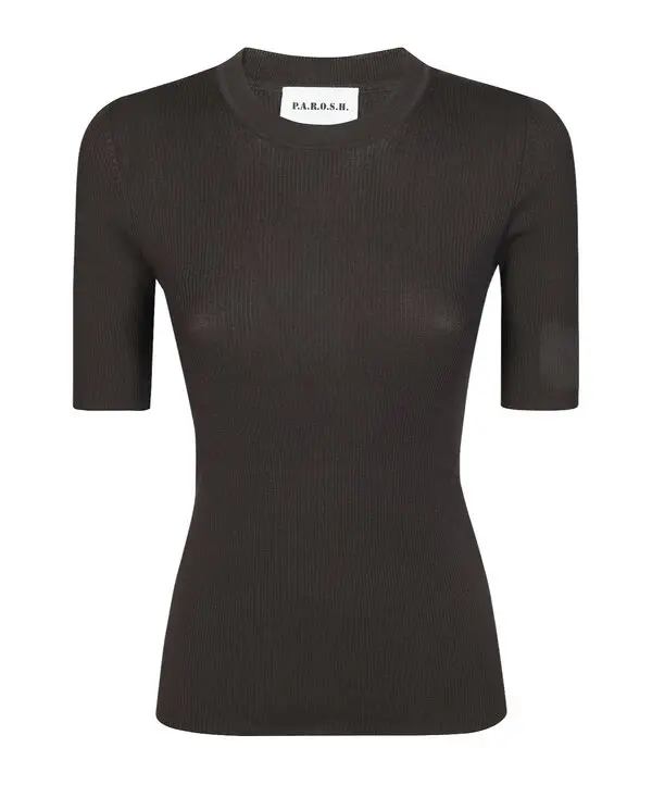 P.a.r.o.s.h Ribbed Knit Sweater With Mid-length Sleeves