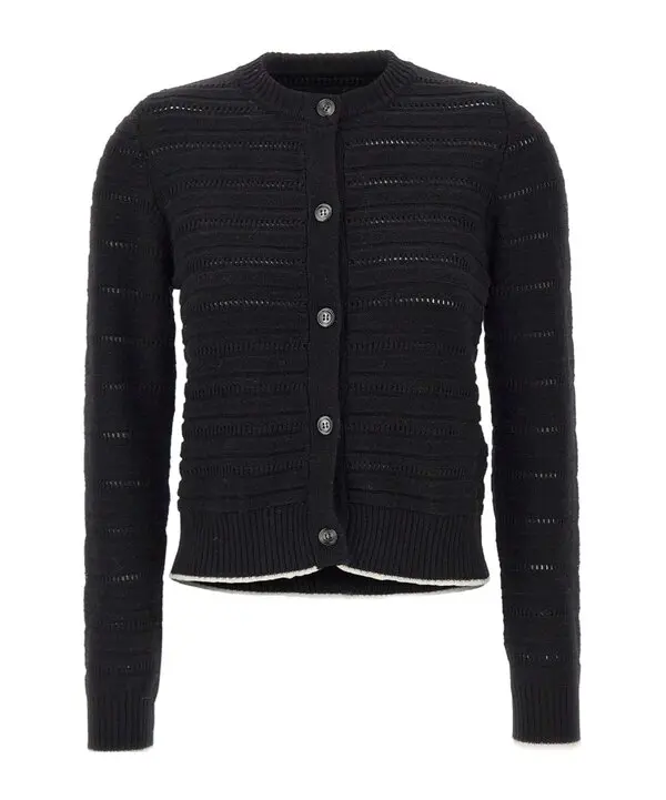 Marella Note Textured Knit Cardigan - Black