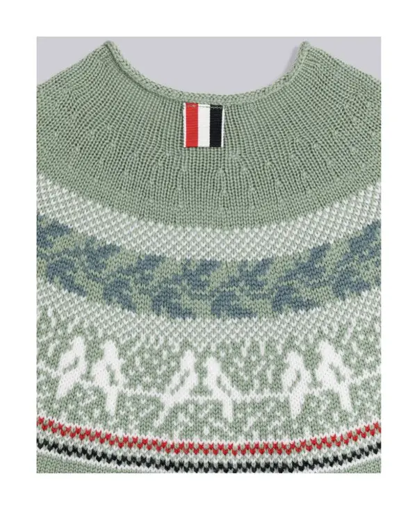 Thom Browne Fair Isle Wool Jumper With Striped Trim