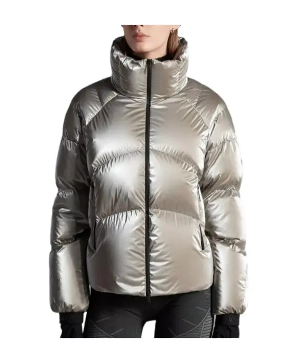 Moncler Stand Collar Logo Down Jacket