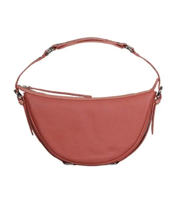 By Far Embossed Leather Shoulder Bag - Brown