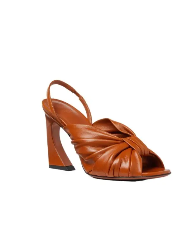 Fendi Arco Gathered Slingback Sandals - Oranges