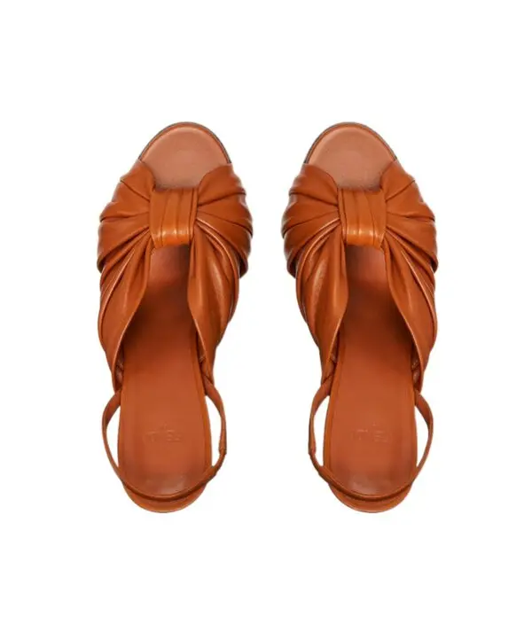Fendi Arco Gathered Slingback Sandals - Oranges