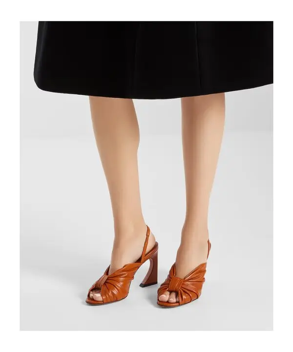 Fendi Arco Gathered Slingback Sandals - Oranges