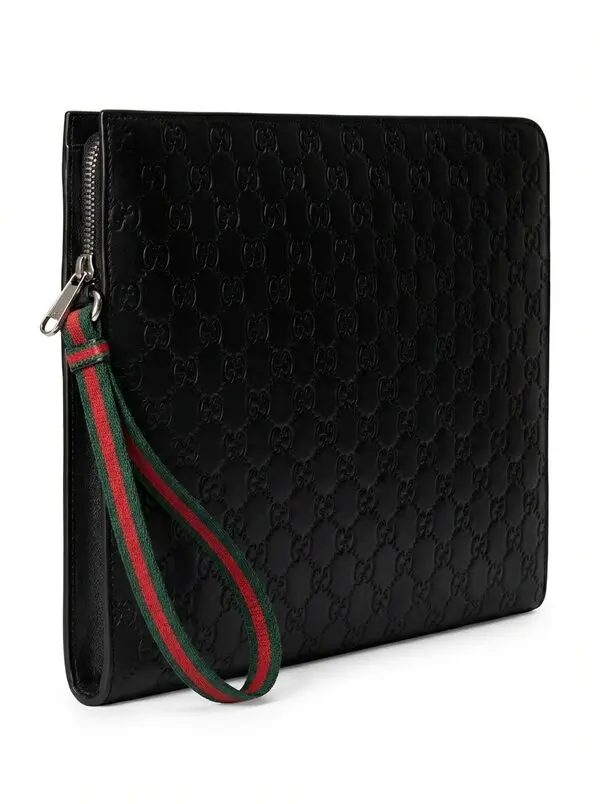 Gucci Gg Emblem Pouch - Black