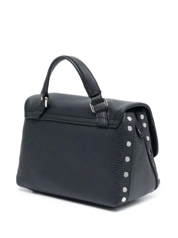 ZANELLATO Postina Baby Leather Tote Bag With Turn Lock And Stud Embellishments - Black