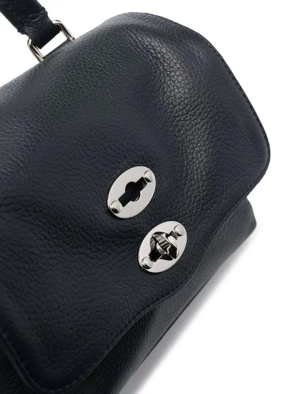 ZANELLATO Postina Baby Leather Tote Bag With Turn Lock And Stud Embellishments - Black