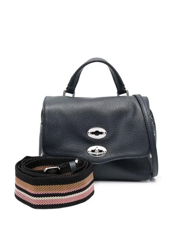 ZANELLATO Postina Baby Leather Tote Bag With Turn Lock And Stud Embellishments - Black